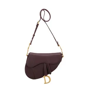 Dior Dior Medium Saddle Bag With Strap Plum