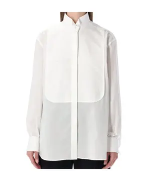 TOM FORD Long Sleeved Tuxedo Shirt - White