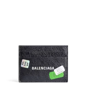 Balenciaga Sticker Printed Cash Card Holder - Black/multicolor