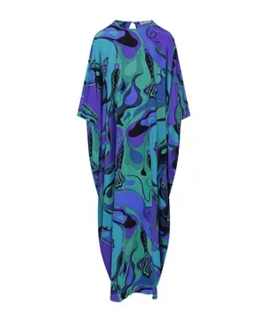 Emilio Pucci Orchidee Printed Kaftan - Blue