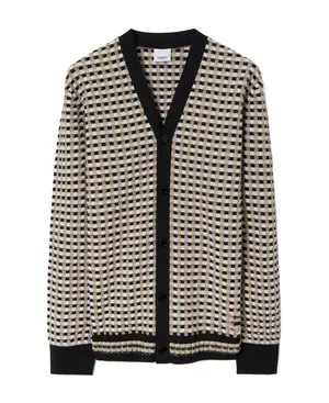 Burberry Check-pattern V-neck Cardigan - Black
