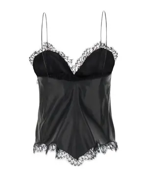 Off-White Lace-trim V-neck Top