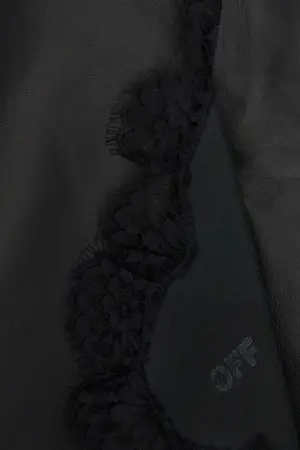 Off-White Lace-trim V-neck Top