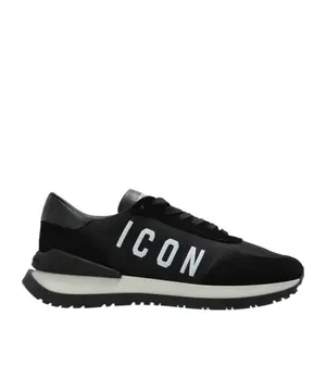 Dsquared2 Icon Logo Printed Low-top Sneakers - Black