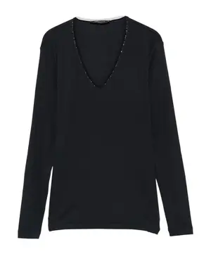 Fabiana Filippi Long Sleeve V-neck T-shirt