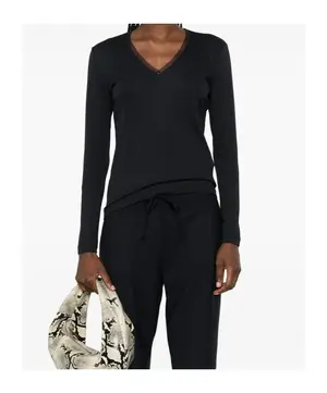 Fabiana Filippi Long Sleeve V-neck T-shirt