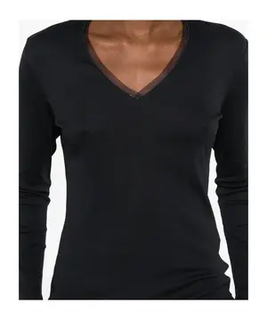 Fabiana Filippi Long Sleeve V-neck T-shirt