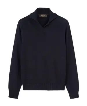 Loro Piana Long-sleeved Polo Sweater - Black