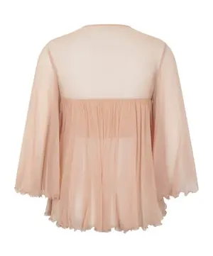 Chloé Pleated Tulle Top - Soft Peach
