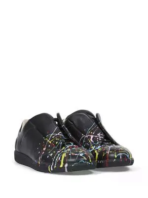 MAISON MARGIELA Future Paint-splatter Leather Sneakers - Black