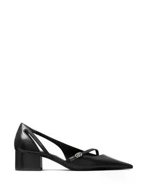 Tory Burch Double T Buckle D'orsay Pumps - Black