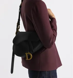 Dior Medium Saddle Bag - Black