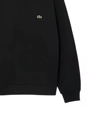 Lacoste Half-zip Logo-patch Sweater - Black