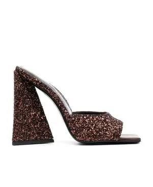 Attico Devon Sequinned Heeled Mules - Black