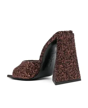 Attico Devon Sequinned Heeled Mules