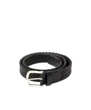 Hugo Boss Logo Debossed Woven Belt - Black