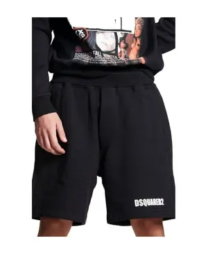 Dsquared2 Logo Printed Bermuda Shorts - Black