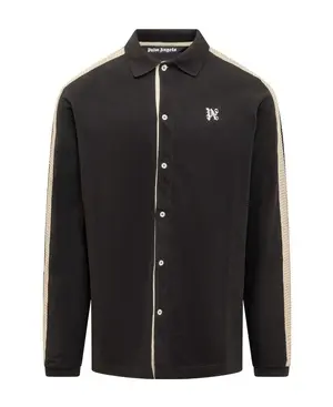 Palm Angels Long-sleeved Button-up Shirt - Black