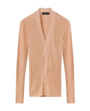 Fabiana Filippi Metallic Threading Ribbed-knit Cardigan