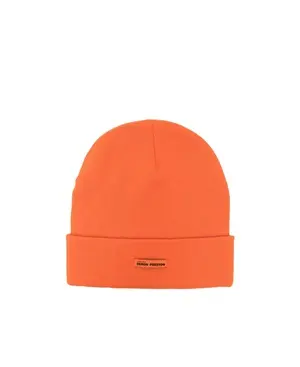 Heron Preston Ribbed Knit Beanie With Logo Tag - Orange