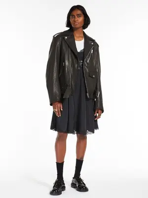 Sportmax Logo Leather Jacket