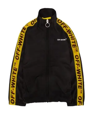 Off-White Logo Printed Casual Jacket - Black