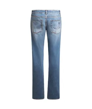 Etro Embroidered Straight Leg Jeans
