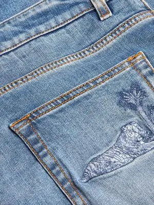 Etro Embroidered Straight Leg Jeans