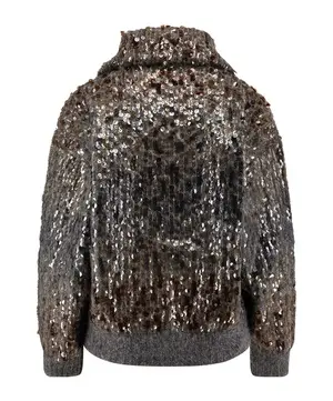 Brunello Cucinelli Sequin Embellished Zip Cardigan