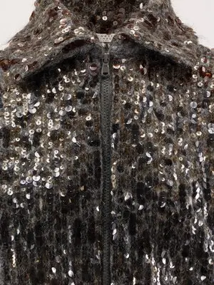Brunello Cucinelli Sequin Embellished Zip Cardigan