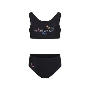 Off-White Bookish Butterfly Bikini Set - Black
