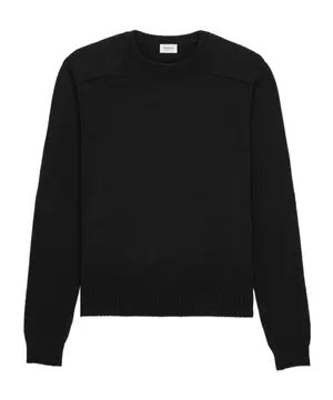 Saint Laurent Knitted Crew Neck Sweater - Black