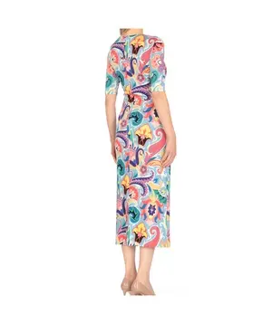 Etro Paisley V-neck Midi Dresse
