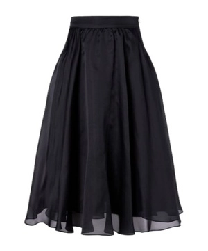 Max Mara Silk Midi Skirt - Black
