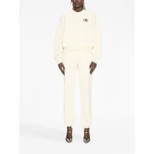 Off-White Logo Printed Tapered Leg Pants
