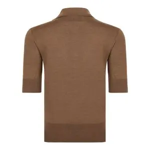 AMI Paris Short Sleeve Knitted Polo Shirt