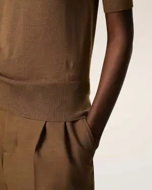 AMI Paris Short Sleeve Knitted Polo Shirt