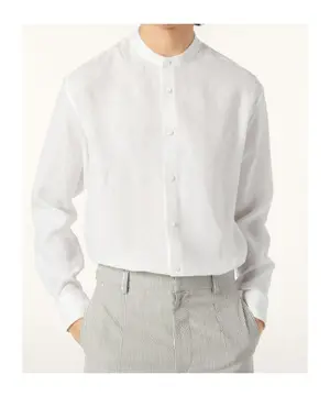 Loro Piana Elia Low Mandarin Collar Shirt