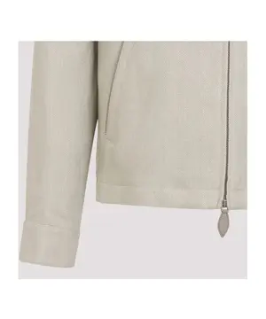 Berluti Long Sleeve Zip-up Jacket With Lapel Collar