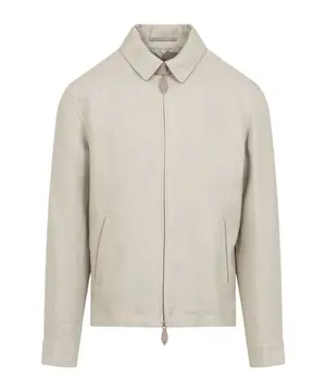 Berluti Long Sleeve Zip-up Jacket With Lapel Collar
