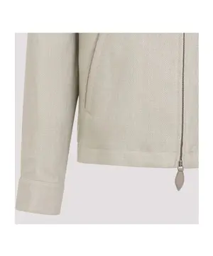 Berluti Long Sleeve Zip-up Jacket With Lapel Collar