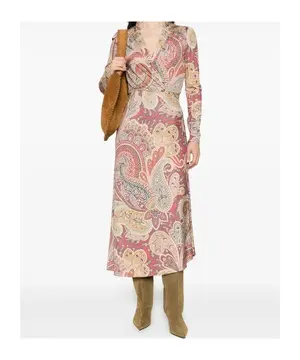 Etro Paisley Printed V-neck Wrap Dress