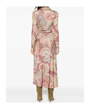Etro Paisley Printed V-neck Wrap Dress