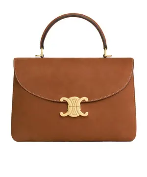 Celine Medium Nino Bag In Nubuck Calfskin - Camel