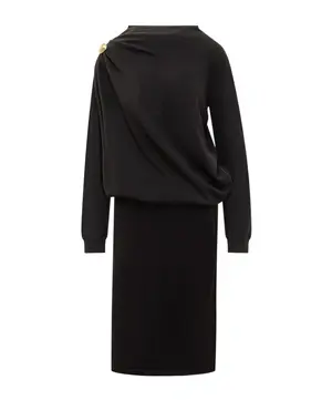 Fabiana Filippi Long Sleeve Dress With Metallic Accents