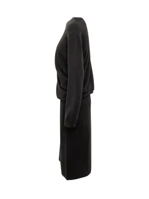 Fabiana Filippi Long Sleeve Dress With Metallic Accents