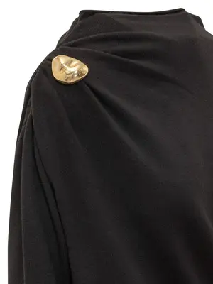 Fabiana Filippi Long Sleeve Dress With Metallic Accents