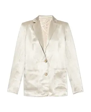 Helmut Lang Notched-lapels Satin-finish Blazer - White