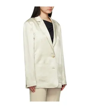 Helmut Lang Notched Lapel Satin Finish Blazer