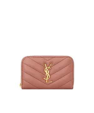 Saint Laurent Cassandre Wallet In Lambskin - Light Pink